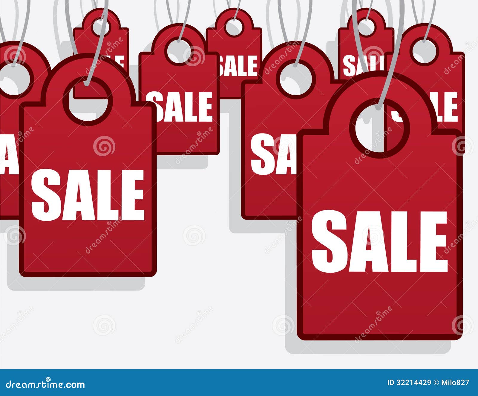 Sale Tags Hanging stock vector. Illustration of multiple - 32214429