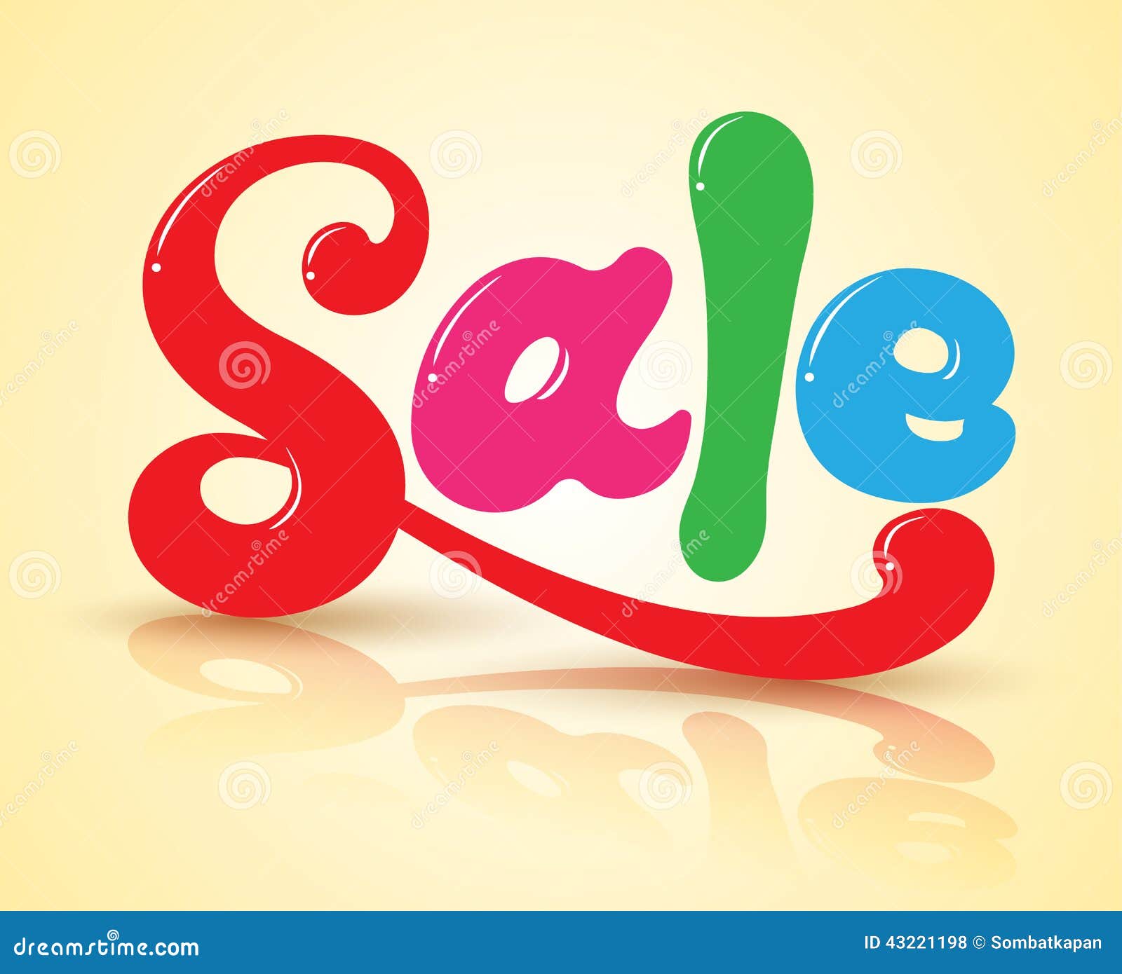 Sale text colours 3D stock vector. Illustration of bright - 43221198