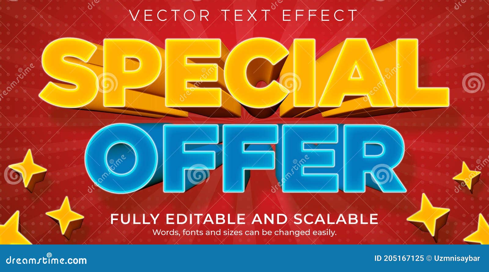 Sale Text Effect Editable Discount and Offer Text Style Stock Vector ...