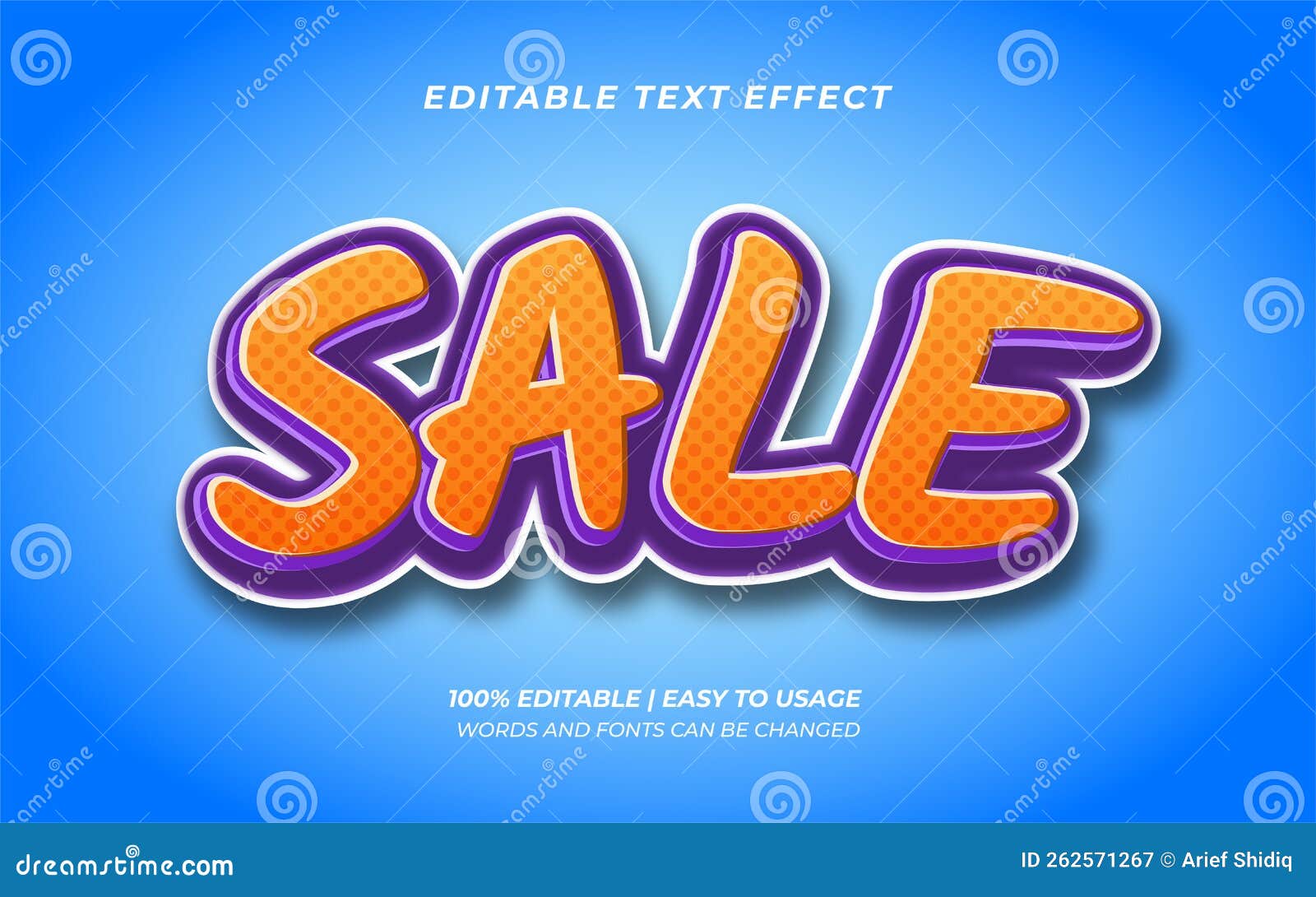 Sale Text Effect in Trendy 3d Style Editable Stock Vector ...