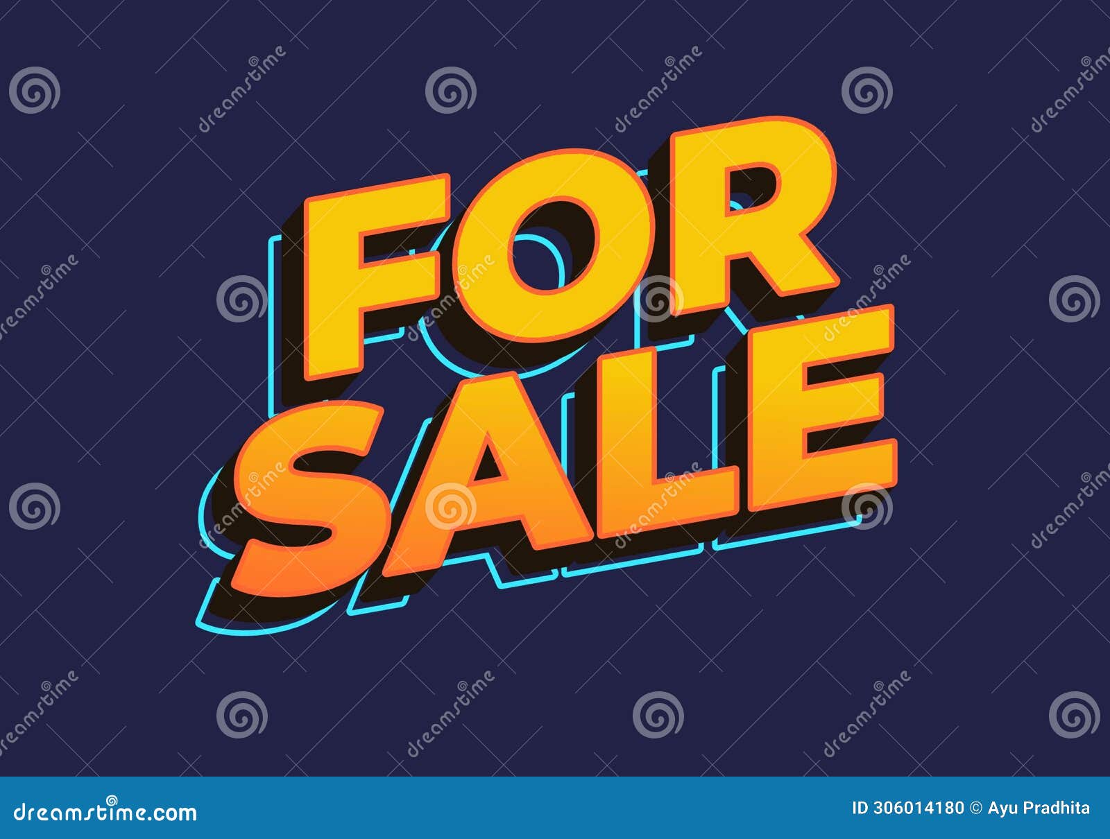 For Sale. Text Effect in Yellow Color. 3D Look Stock Illustration ...