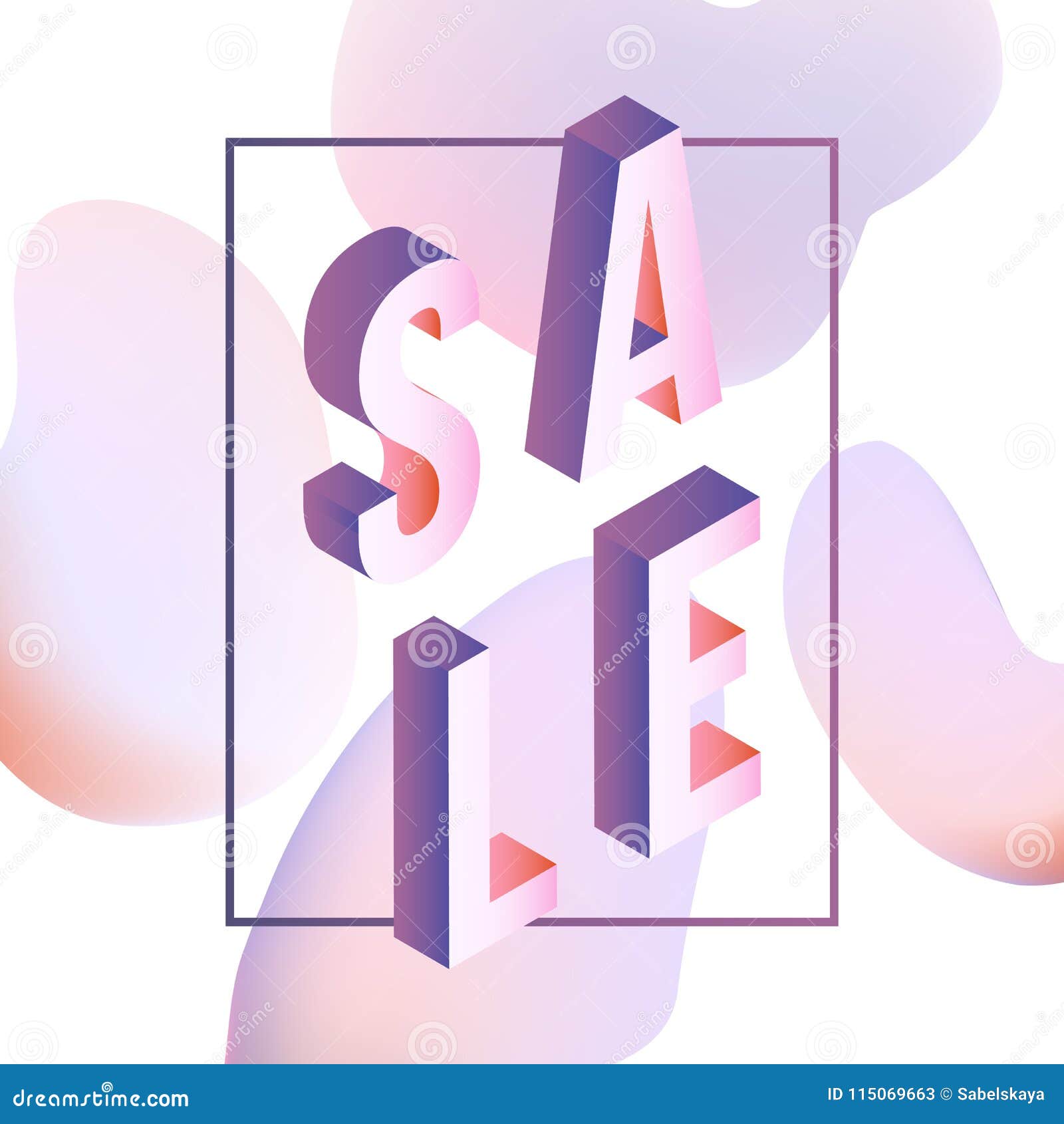 Sale Text Isometric Design - Pastel Banner with Volumetric Gradient ... Sale Text Isometric Design - Pastel Banner with Volumetric Gradient ...