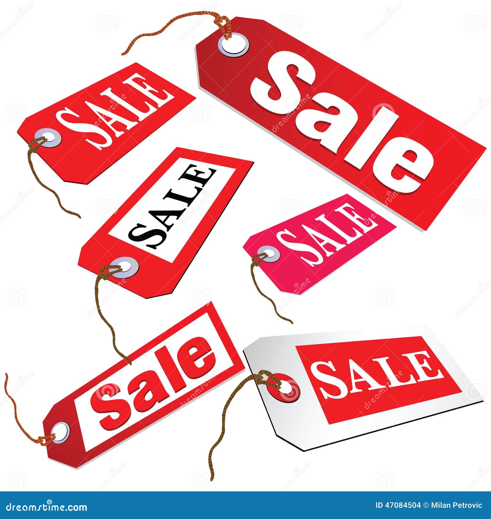 Sale Ticket in Red Color Vector Stock Vector - Illustration of ...