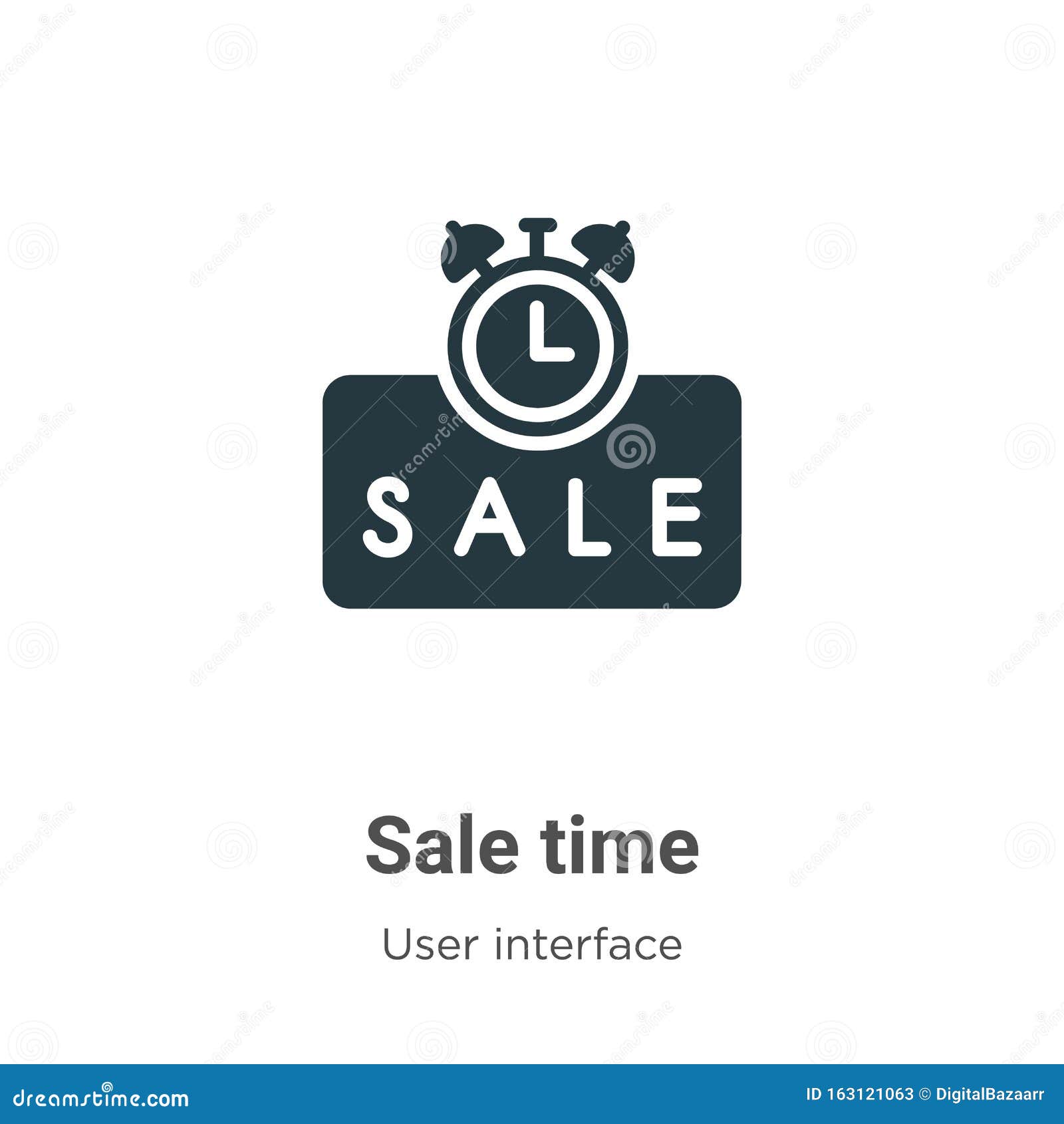 Sale Time Vector Icon on White Background. Flat Vector Sale Time Icon ...