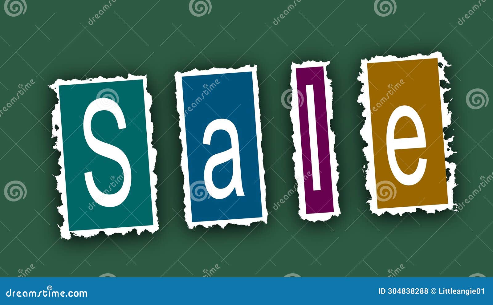 Sale with Torn Paper Effect Cutout Letters Stock Illustration ...