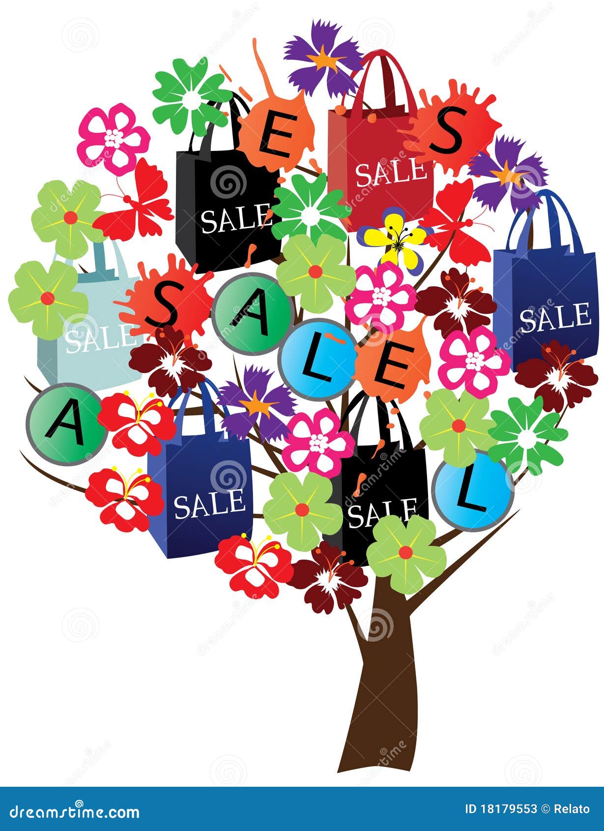 Sale tree stock vector. Illustration of gift, present - 18179553