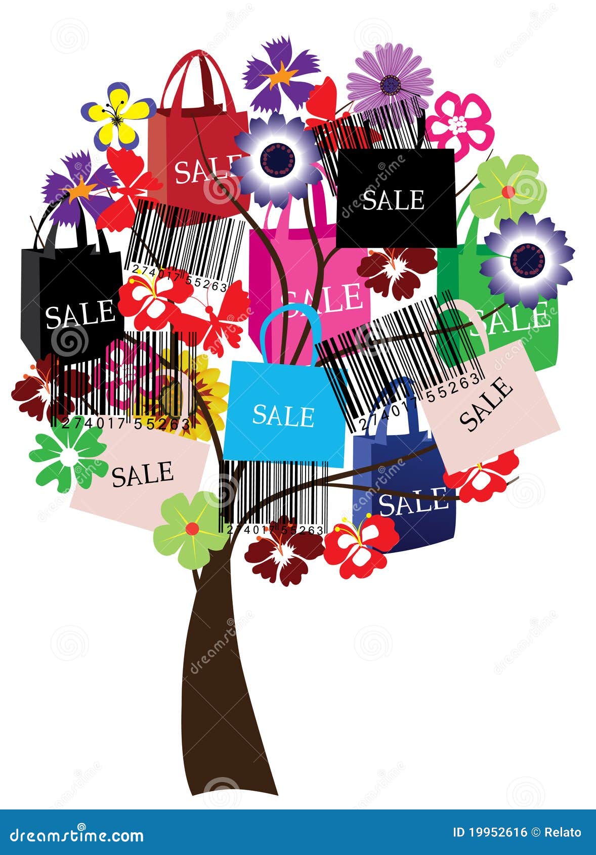 Sale tree stock vector. Illustration of sale, flyer, fall - 19952616