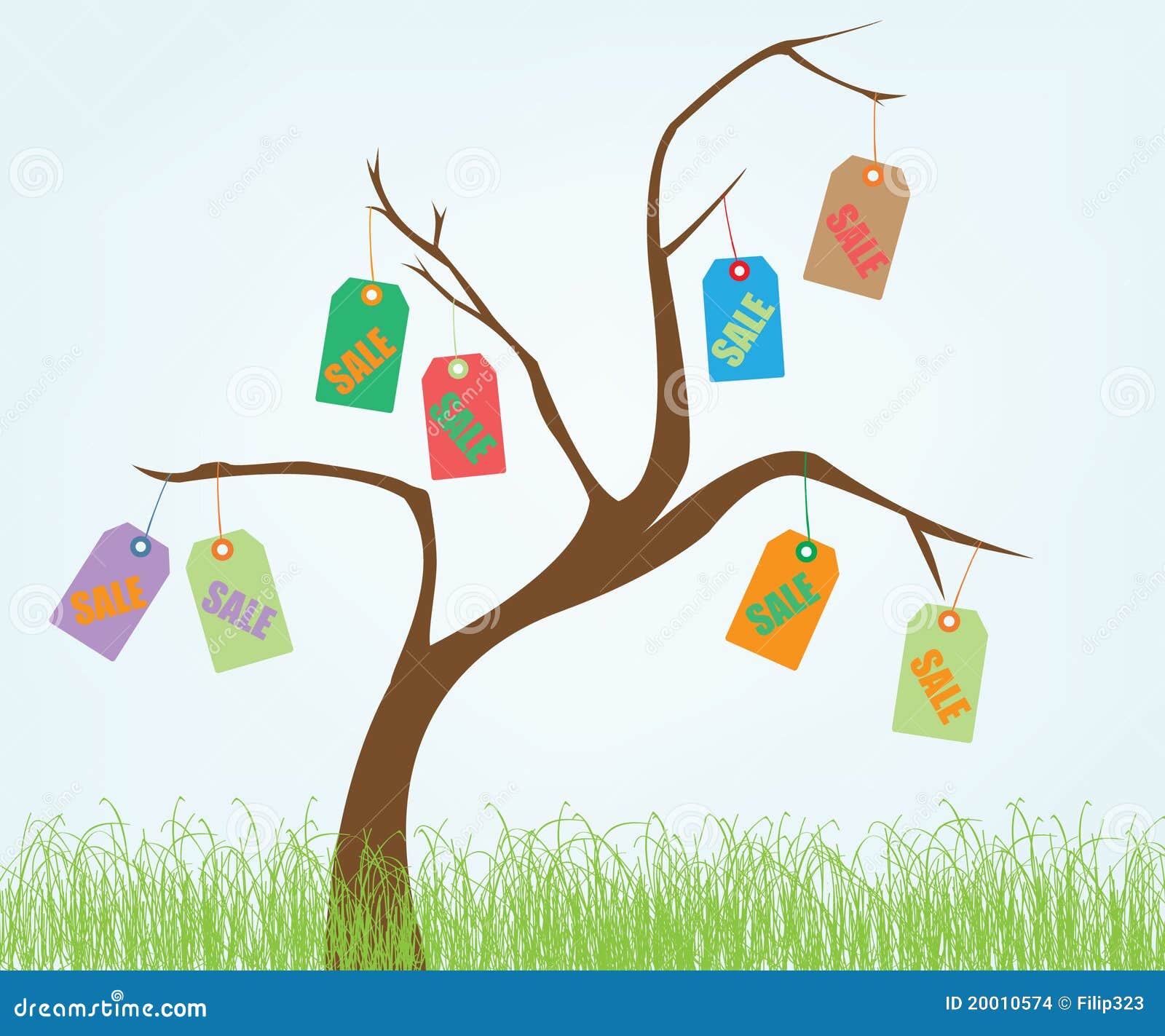 Sale tree stock vector. Illustration of reduction, business - 20010574