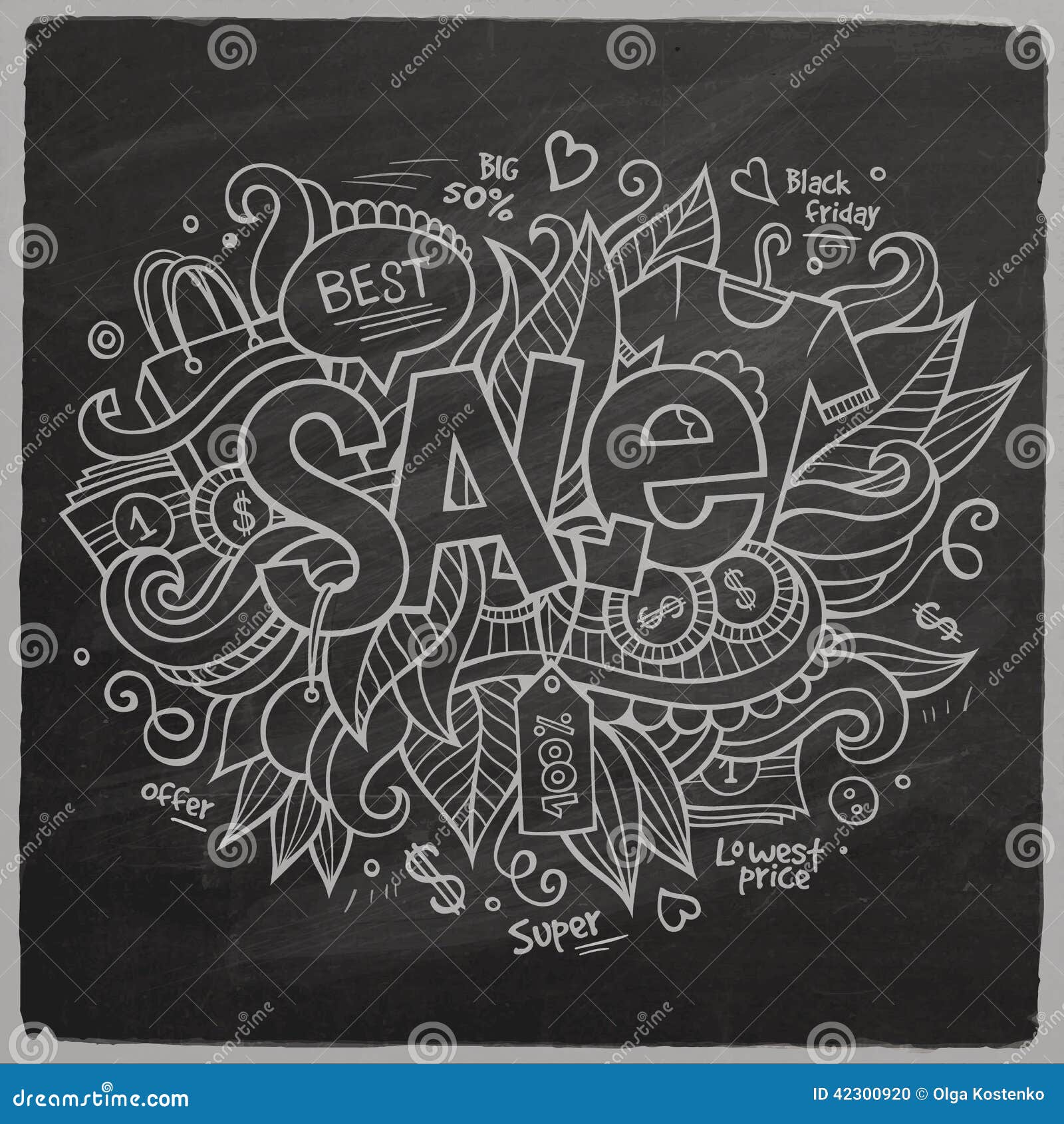 Sale Vector Hand Lettering on Chalkboard Stock Vector - Illustration of ...