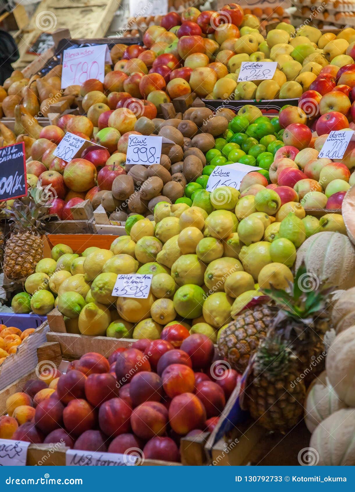 Sale of Vegetables and Fruit in Bowls in Market Editorial Stock Photo ...
