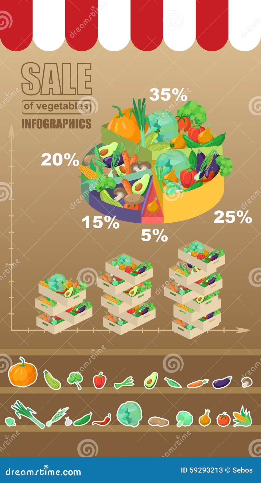 Vegetables Infographic Set Stock Illustration | CartoonDealer.com #47723608