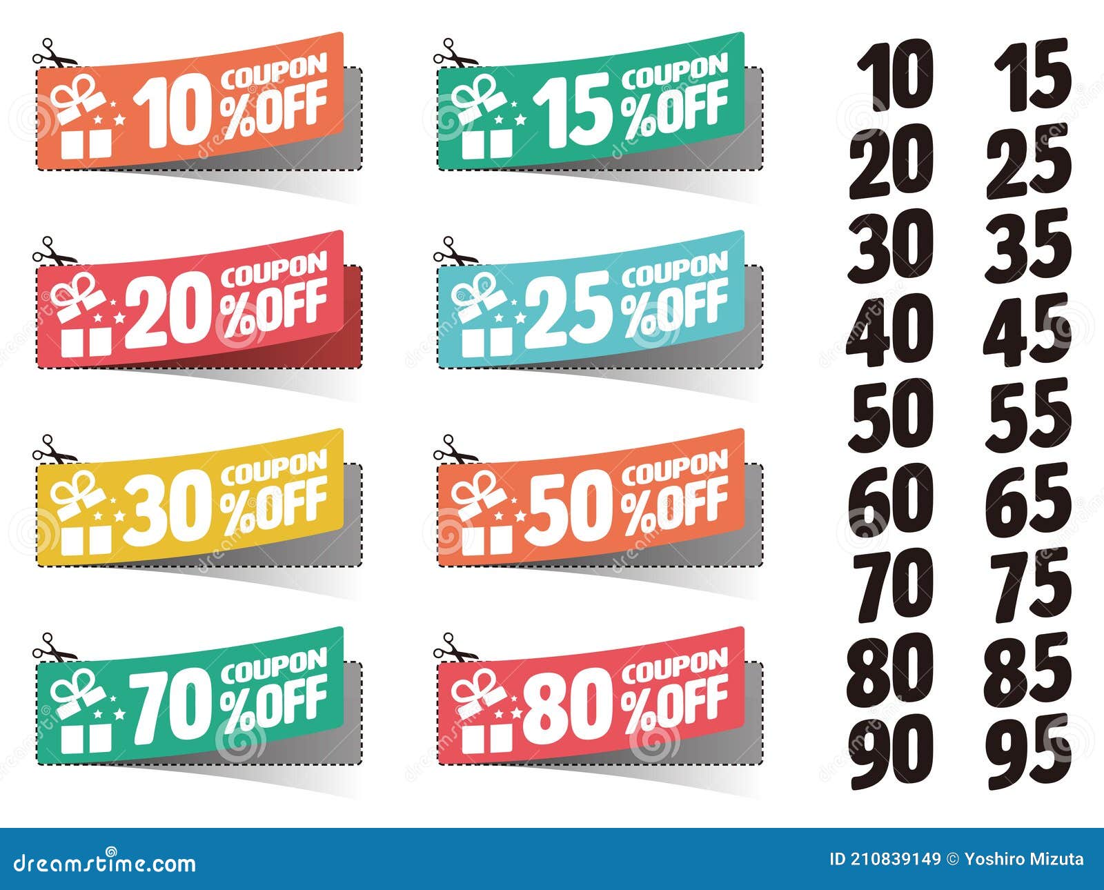 Sale Vouchers and Coupon Ticket Card Element Template for Graphics ...