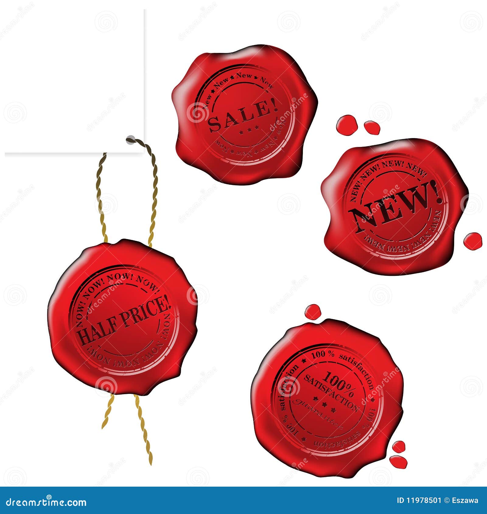 Sale Wax Stamp - Vector Set Stock Vector - Illustration of package ...