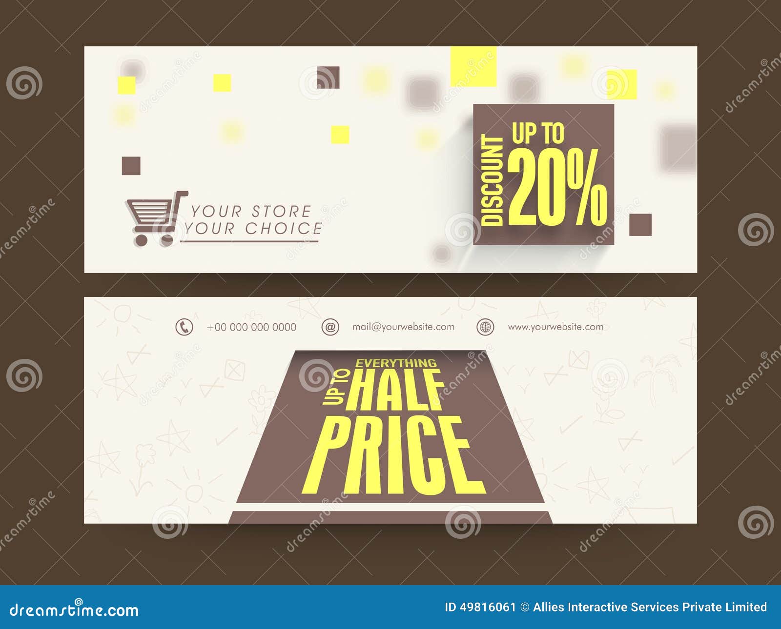 Sale Website Header or Banner Set. Stock Illustration - Illustration of ...