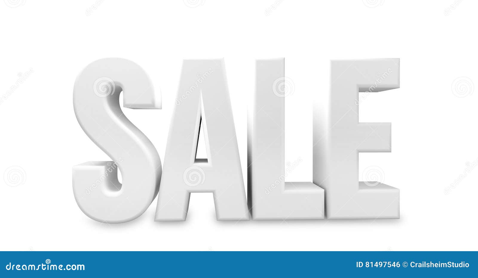 Sale White Isolated 3d Render Stock Illustration - Illustration of ...