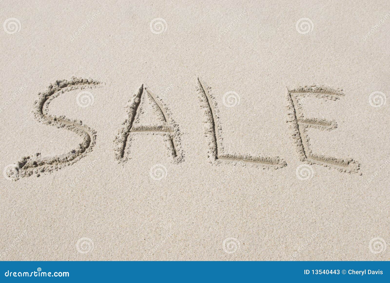 Sale Written in Sand stock image. Image of sale, concept - 13540443