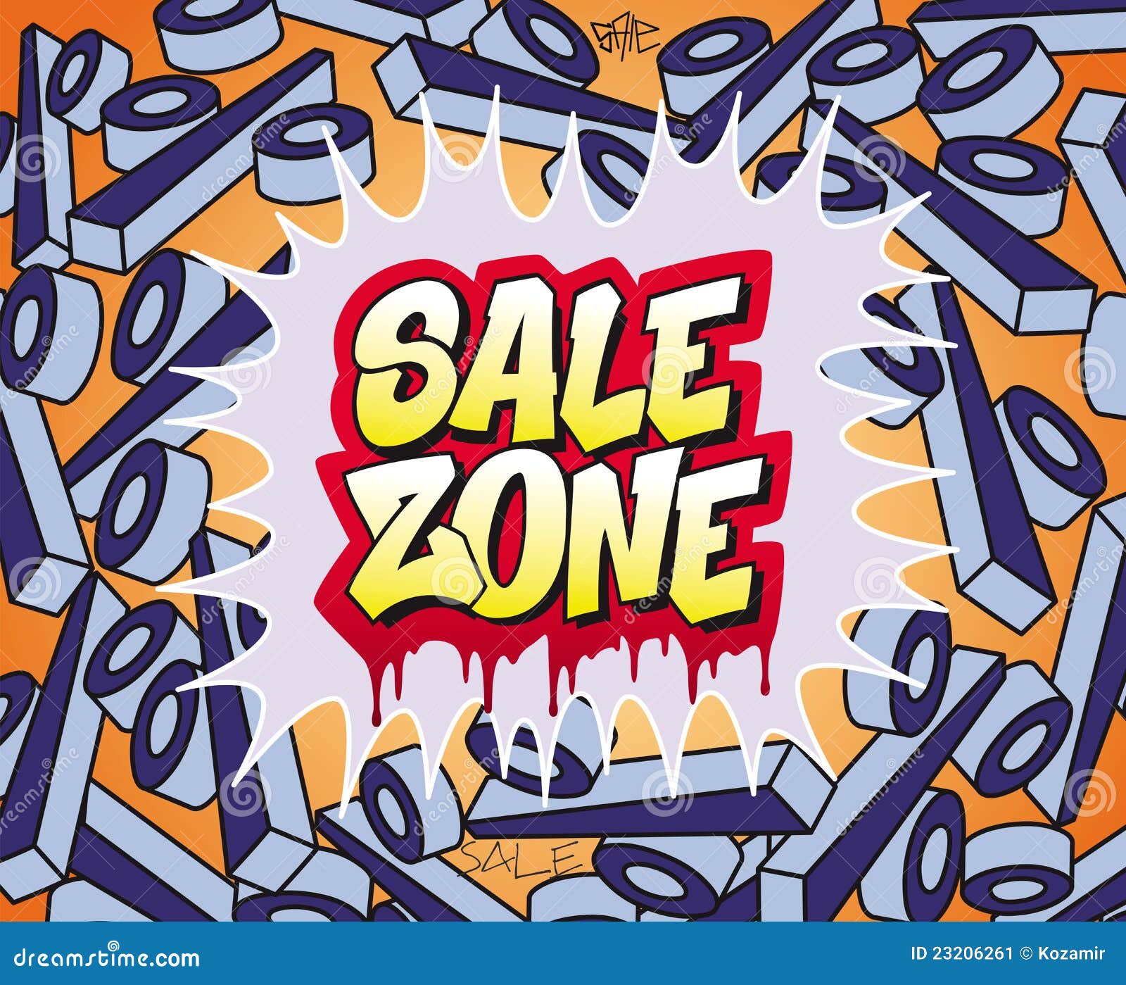 Sale Zone stock vector. Illustration of discount, street - 23206261