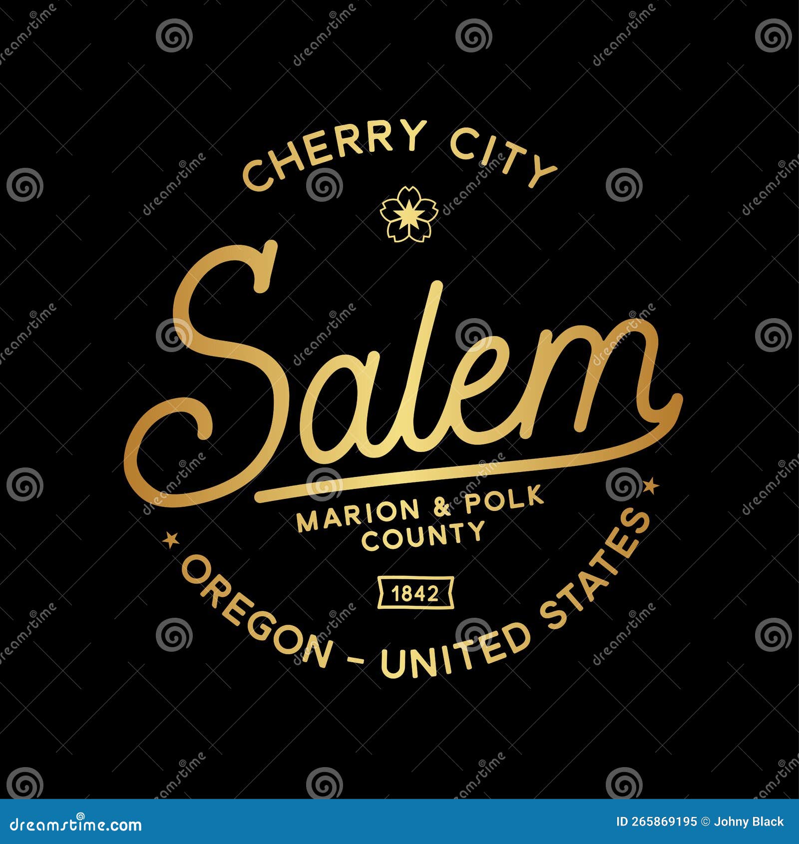 Salem, Oregon. Cherry City. Vector Design Template. Stock Vector ...
