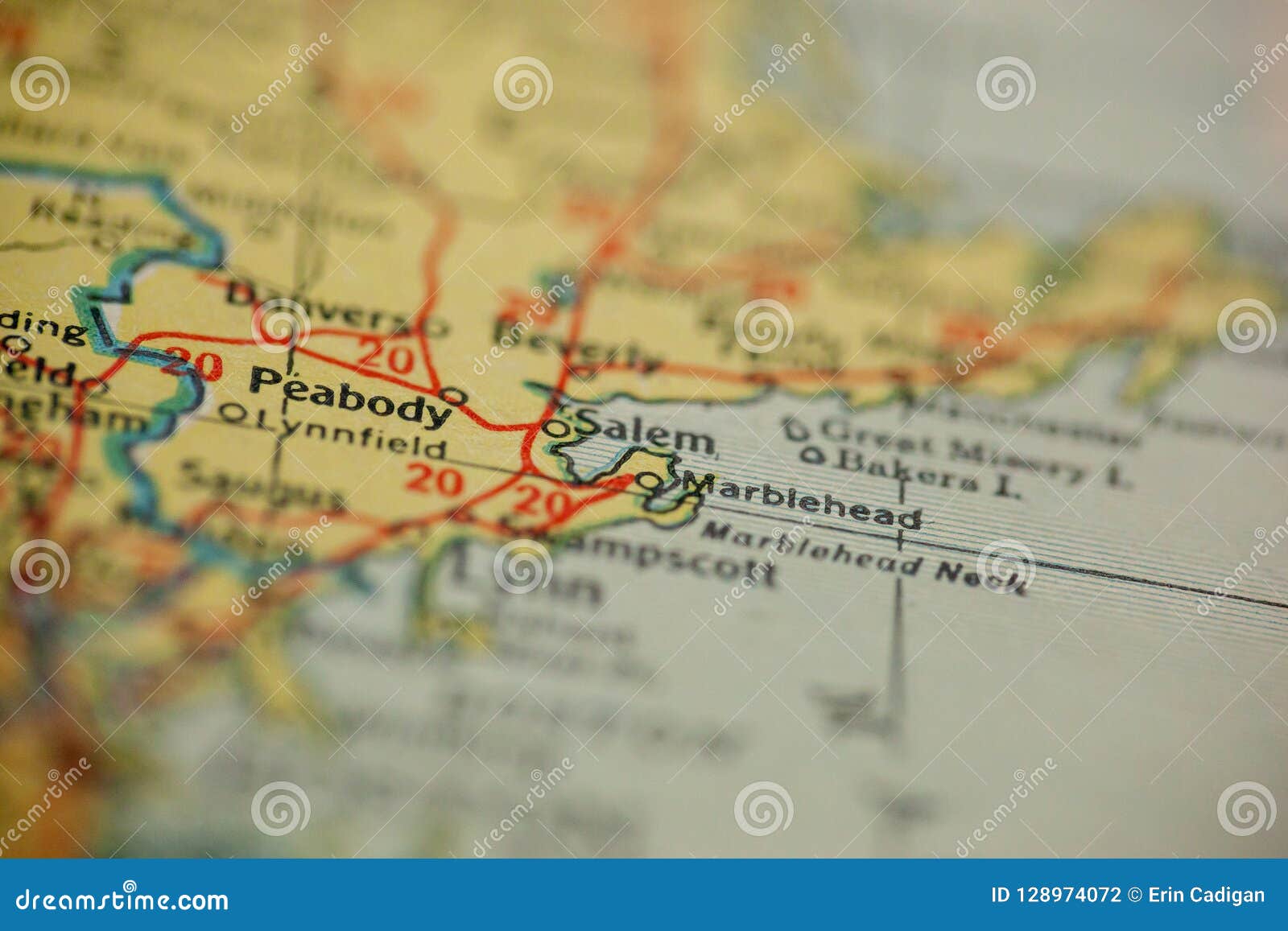 Salem Massachusetts Area Map Photo stock - Image du sens, destination ...