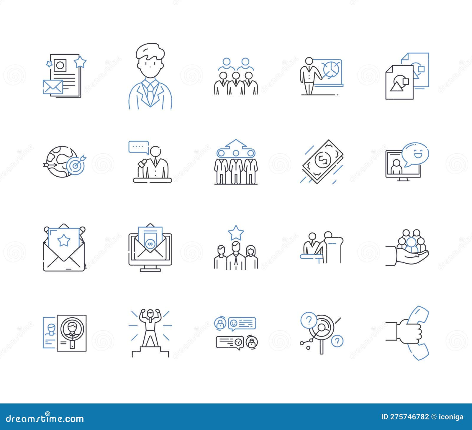 Sales Administration Line Icons Collection. Analytics, Pipeline ...