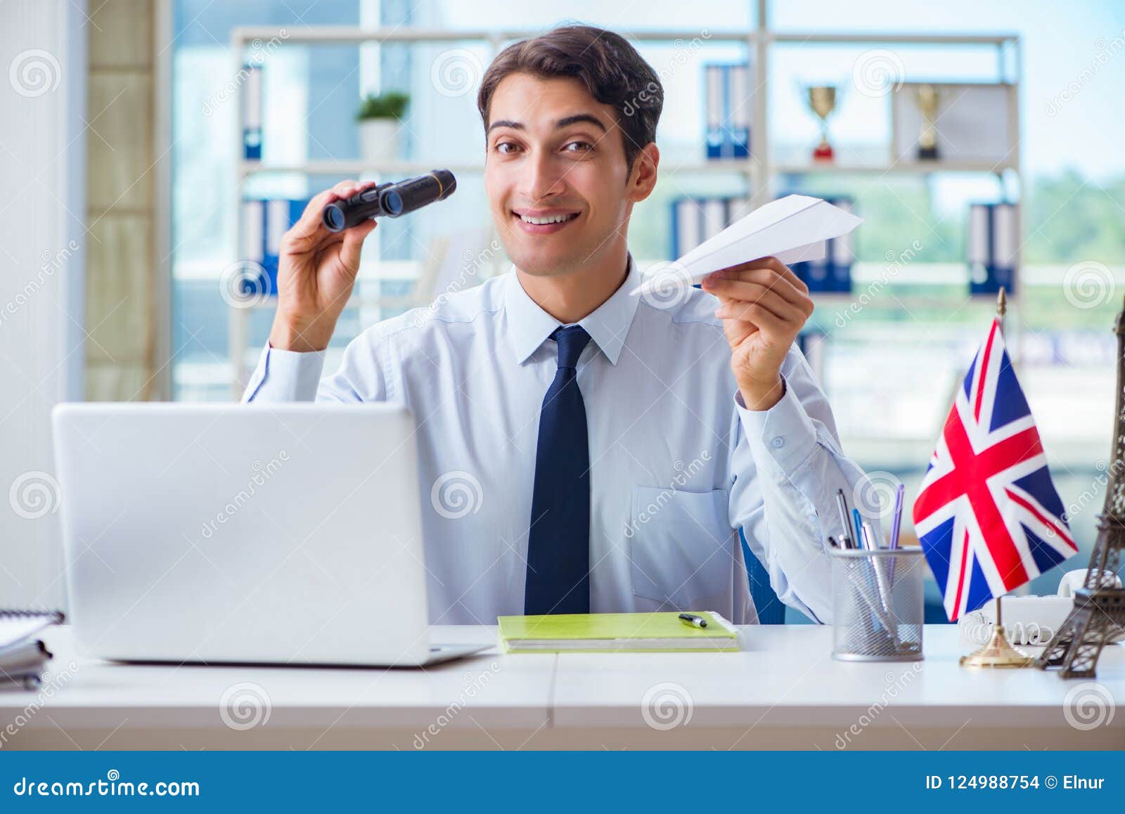 The Sales Agent Working in Travel Agency Stock Photo - Image of ...