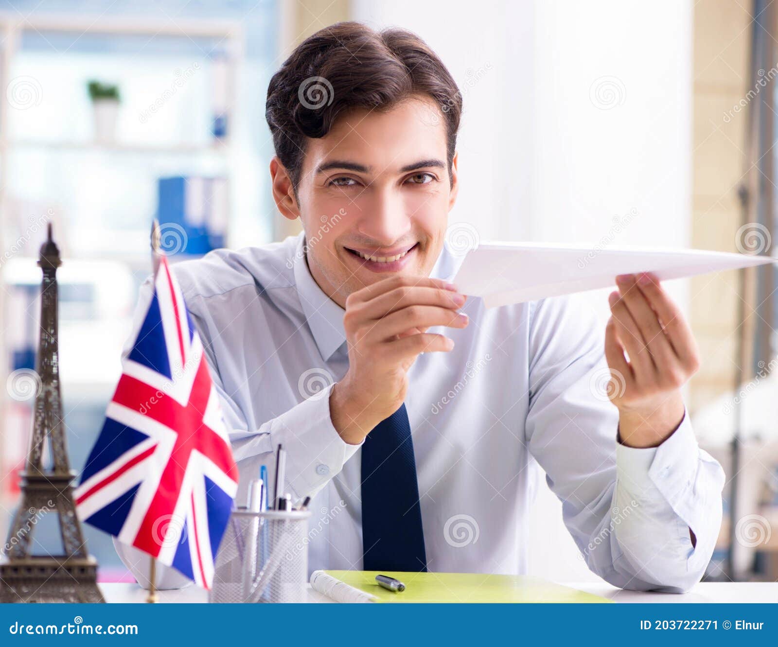 Sales Agent Working in Travel Agency Stock Image - Image of language ...