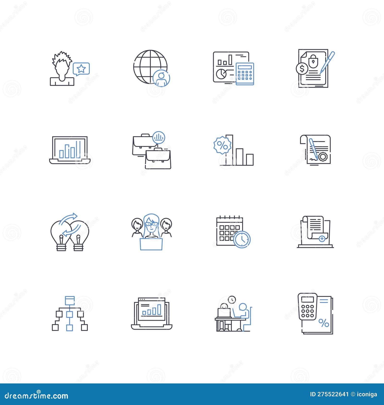 Sales Analytics Line Icons Collection Metrics Forecasting Insights