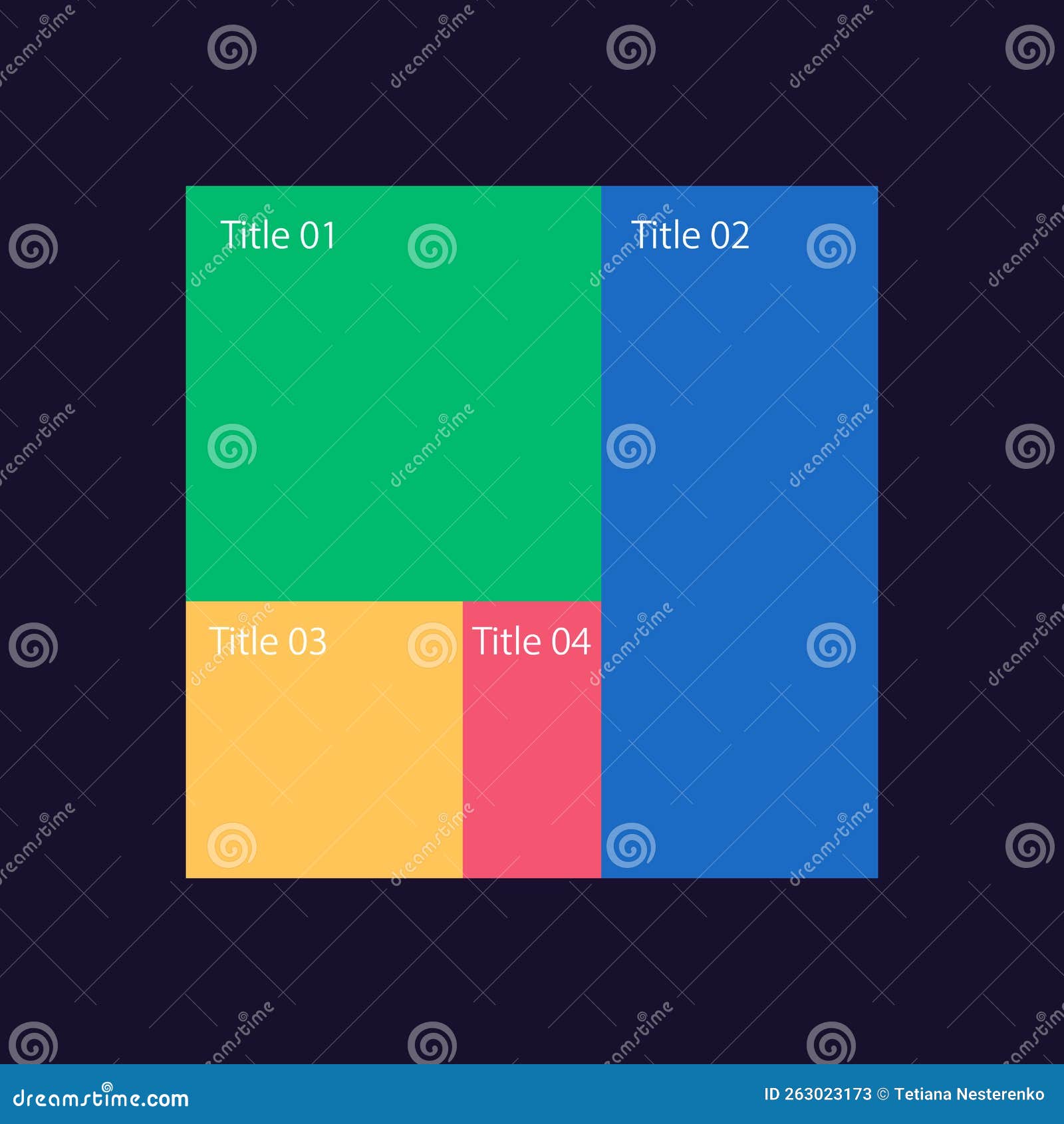 Sales Analyzing Tree Map Infographic Chart Design Template for Dark ...