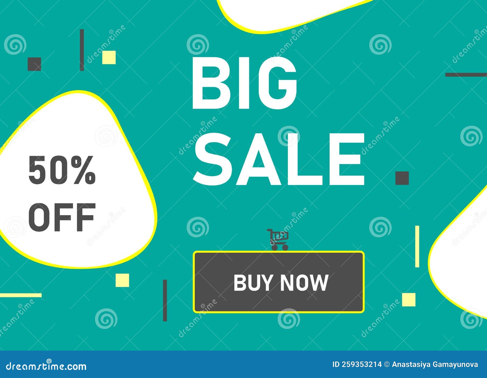 Blue Discount Banner with Geometric Shapes Stock Vector - Illustration ...