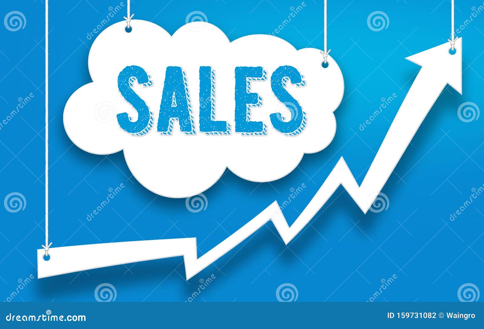 SALES Blue Illustration Background Concept Stock Illustration ...