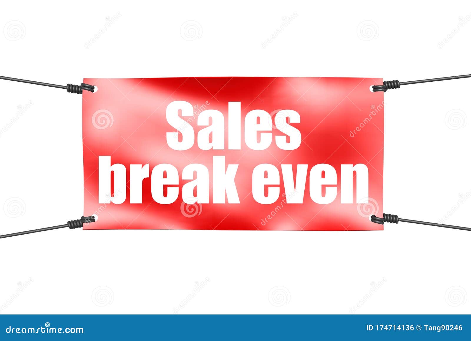 Sales Break Even Word with Red Banner Stock Illustration - Illustration ...