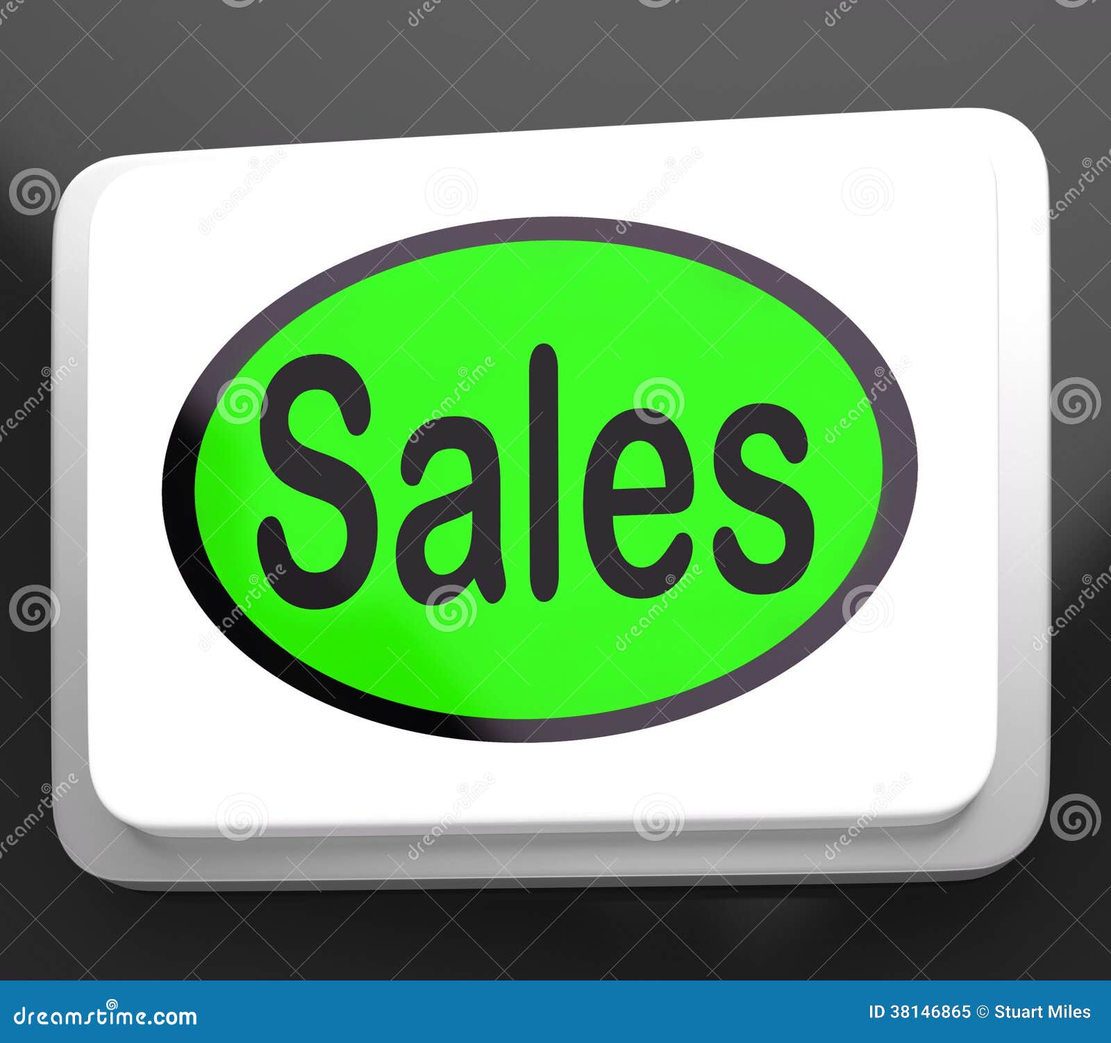 Sales Button Shows Promotions and Deals Stock Illustration ...