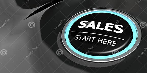 Sales Buy Here Button on Black Background Stock Illustration ...