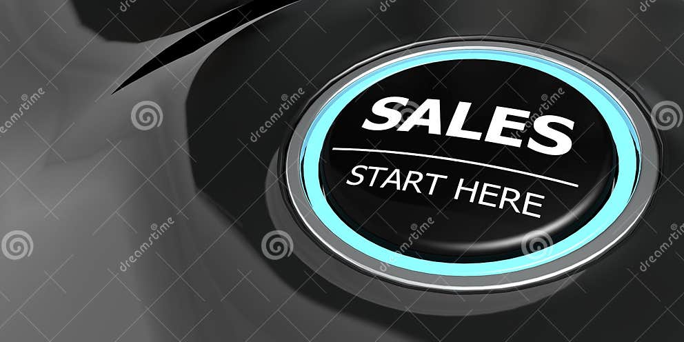 Sales Buy Here Button on Black Background Stock Illustration ...