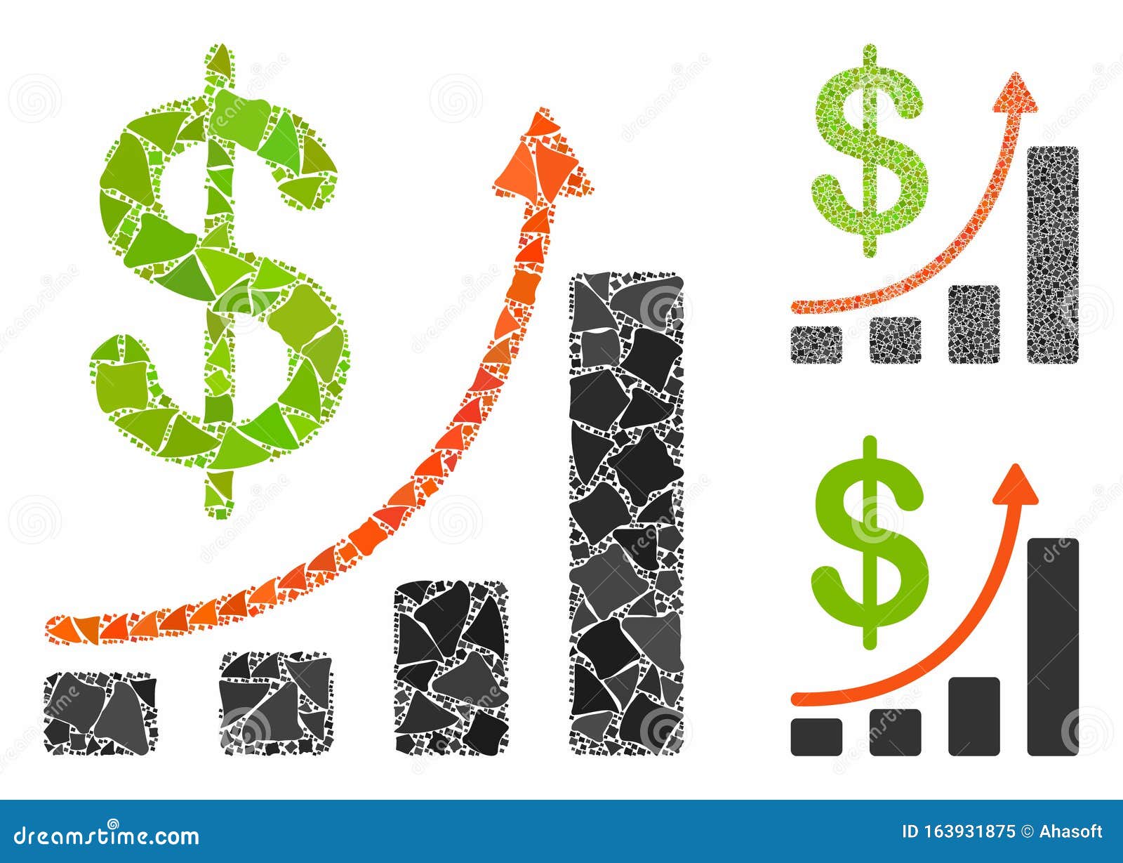 Sales Chart Mosaic Icon of Bumpy Pieces Stock Vector - Illustration of ...