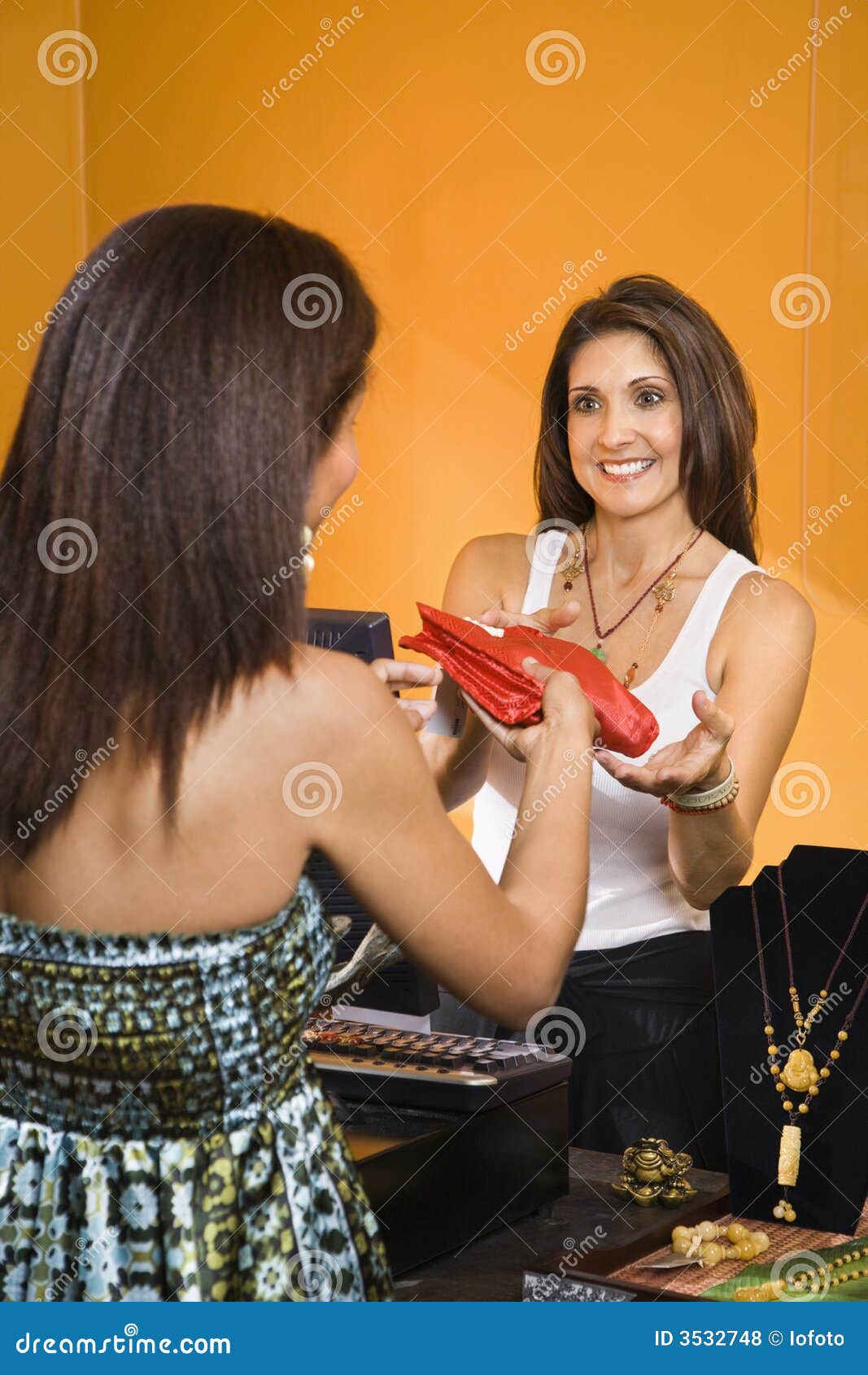 Sales clerk and customer. stock photo. Image of american - 3532748