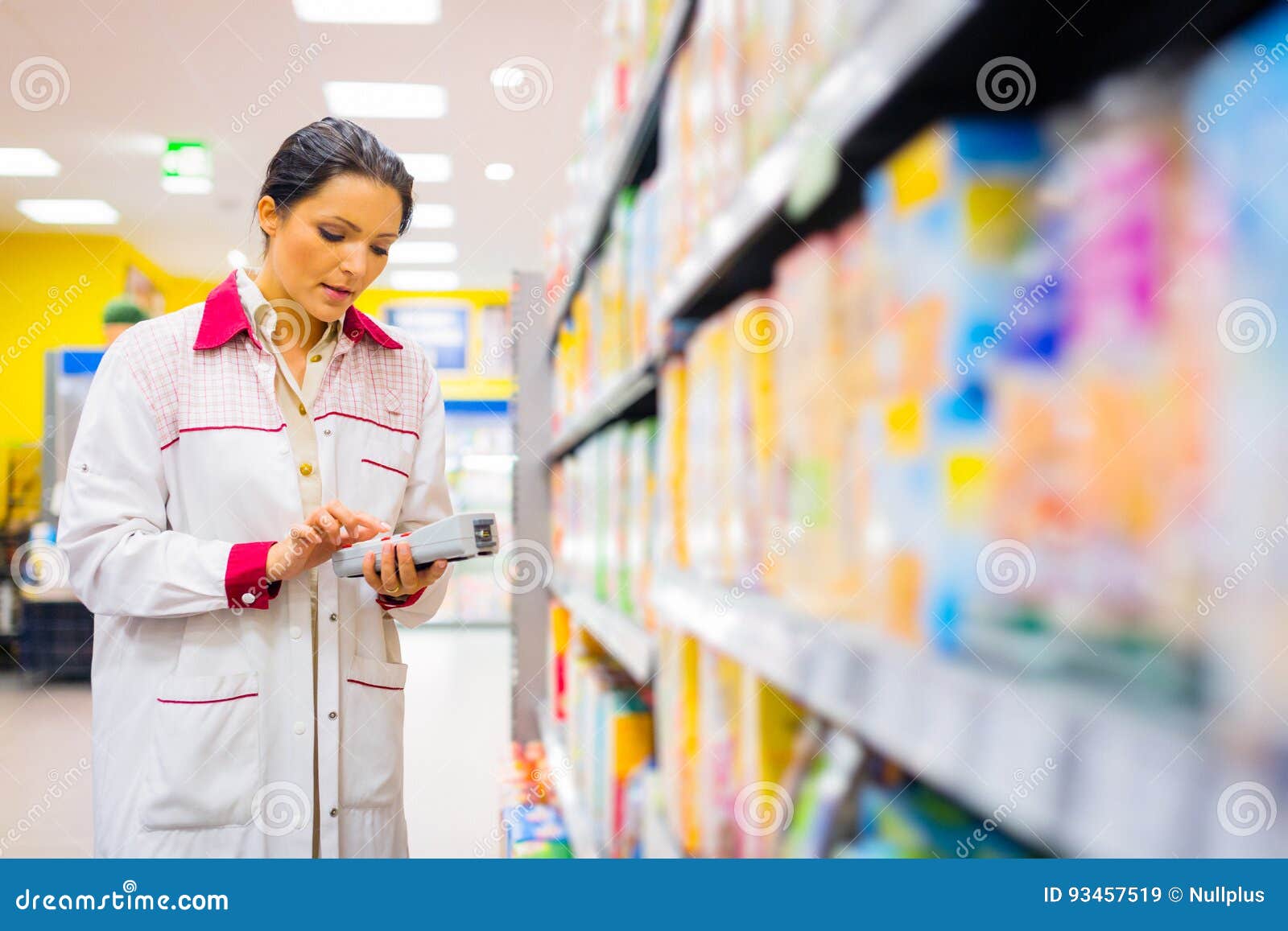 Sales Clerk at the Supermarket Stock Image - Image of woman, friendly ...