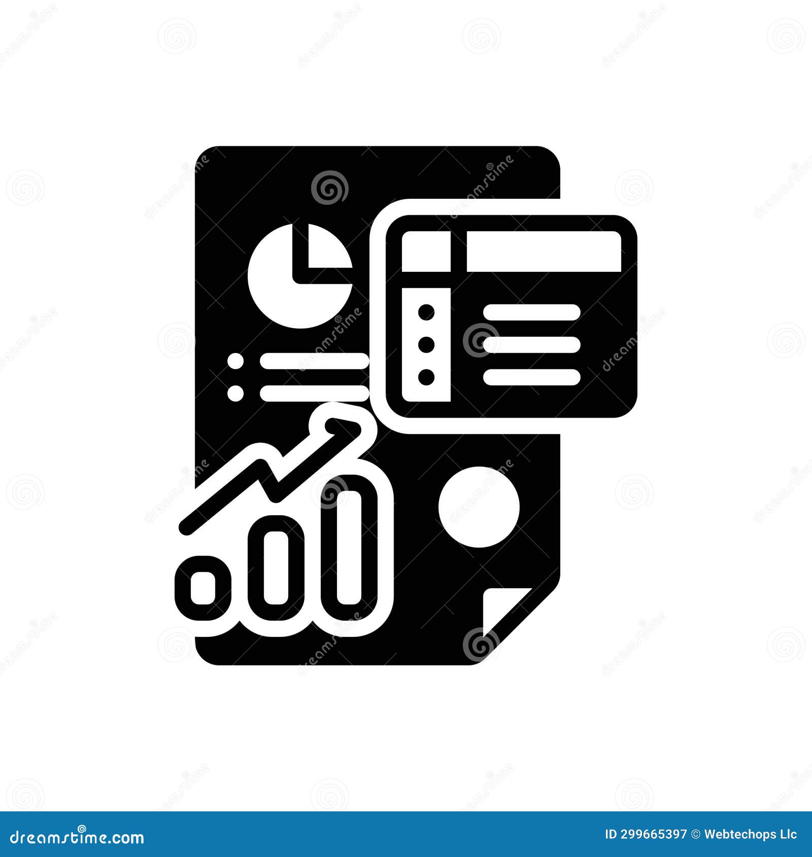 Black Solid Icon for Sales Data, Document and Finance Stock ...