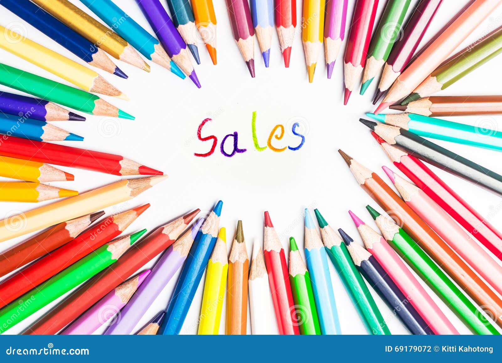 Sales, Drawing by Colour Pencils Stock Photo - Image of paint, pencils ...