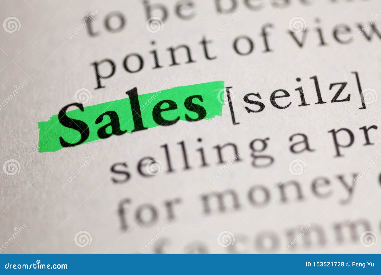 Definition of the Word Sales Stock Photo - Image of markers, green ...