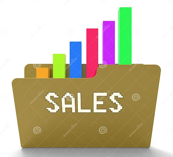 Sales File Means Business Graph and Chart 3d Rendering Stock ...