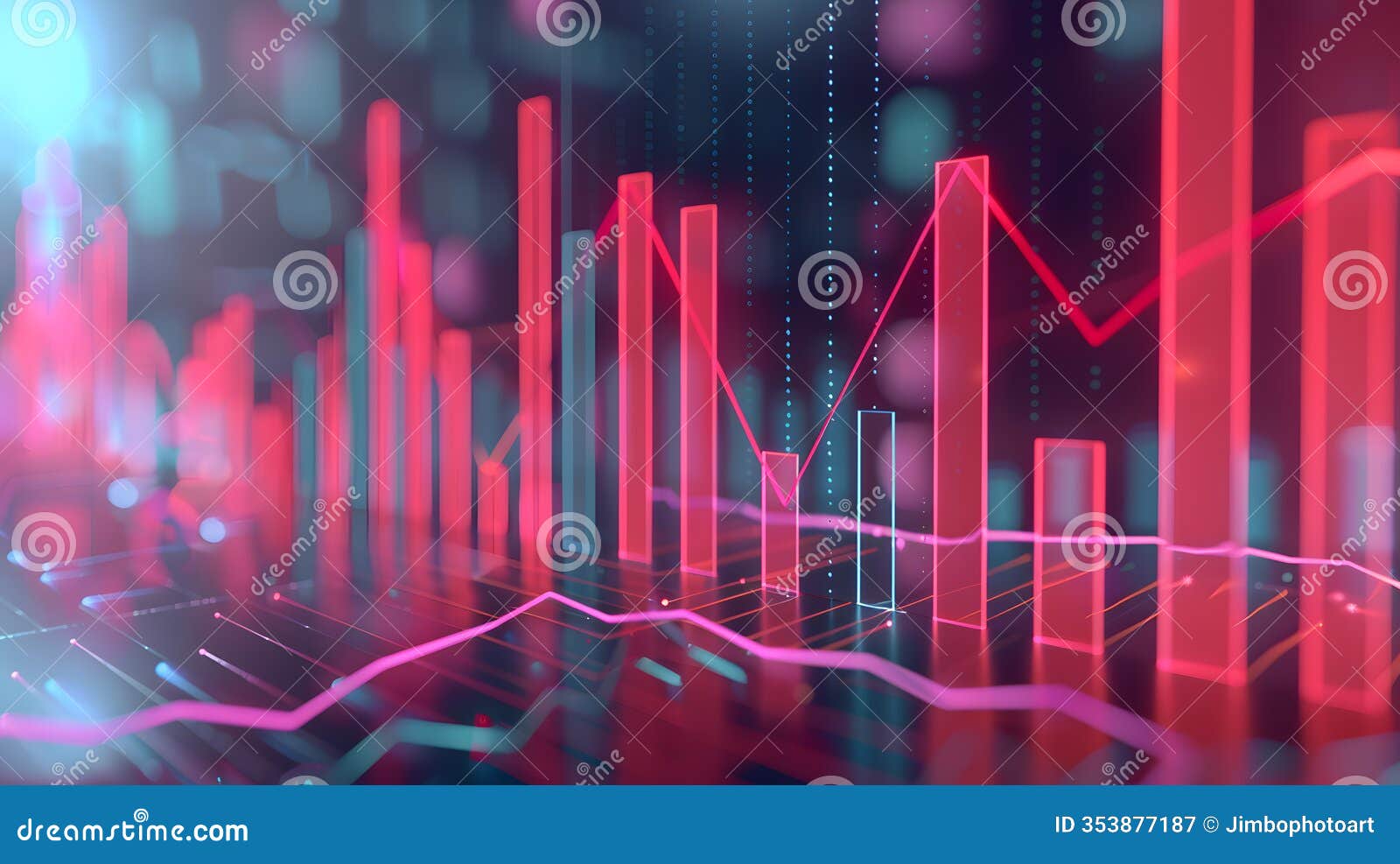Two Trend Lines, Flags, Up Arrow. Graph Background Vector Illustration ...