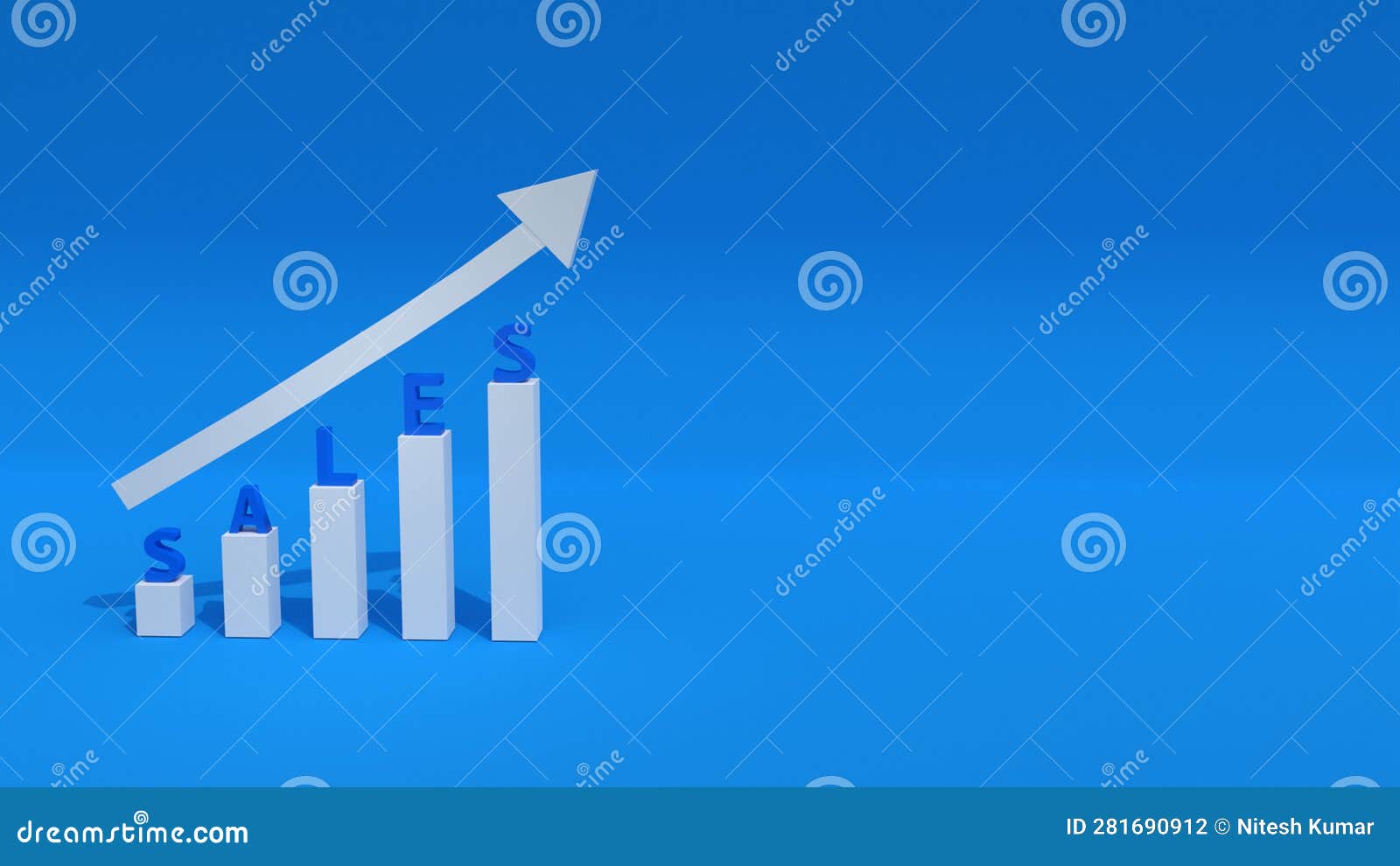 Sales Forecast Analyst 3d Background on the Blue Background, Sales ...