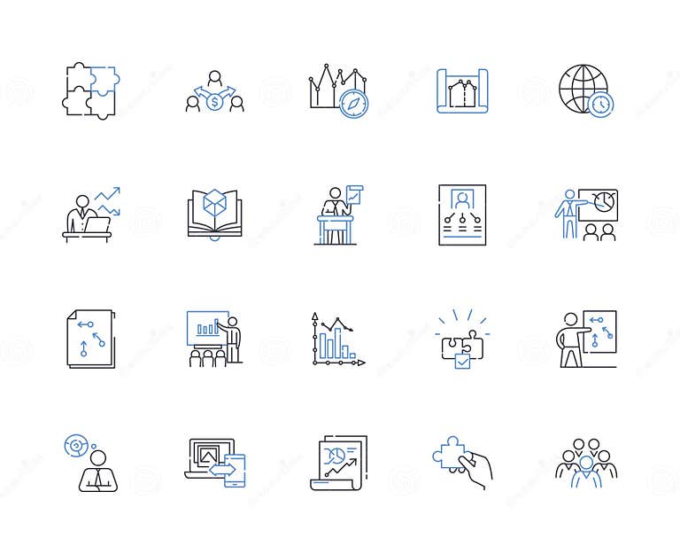 Sales Forecasting Line Icons Collection. Prediction, Analytics ...