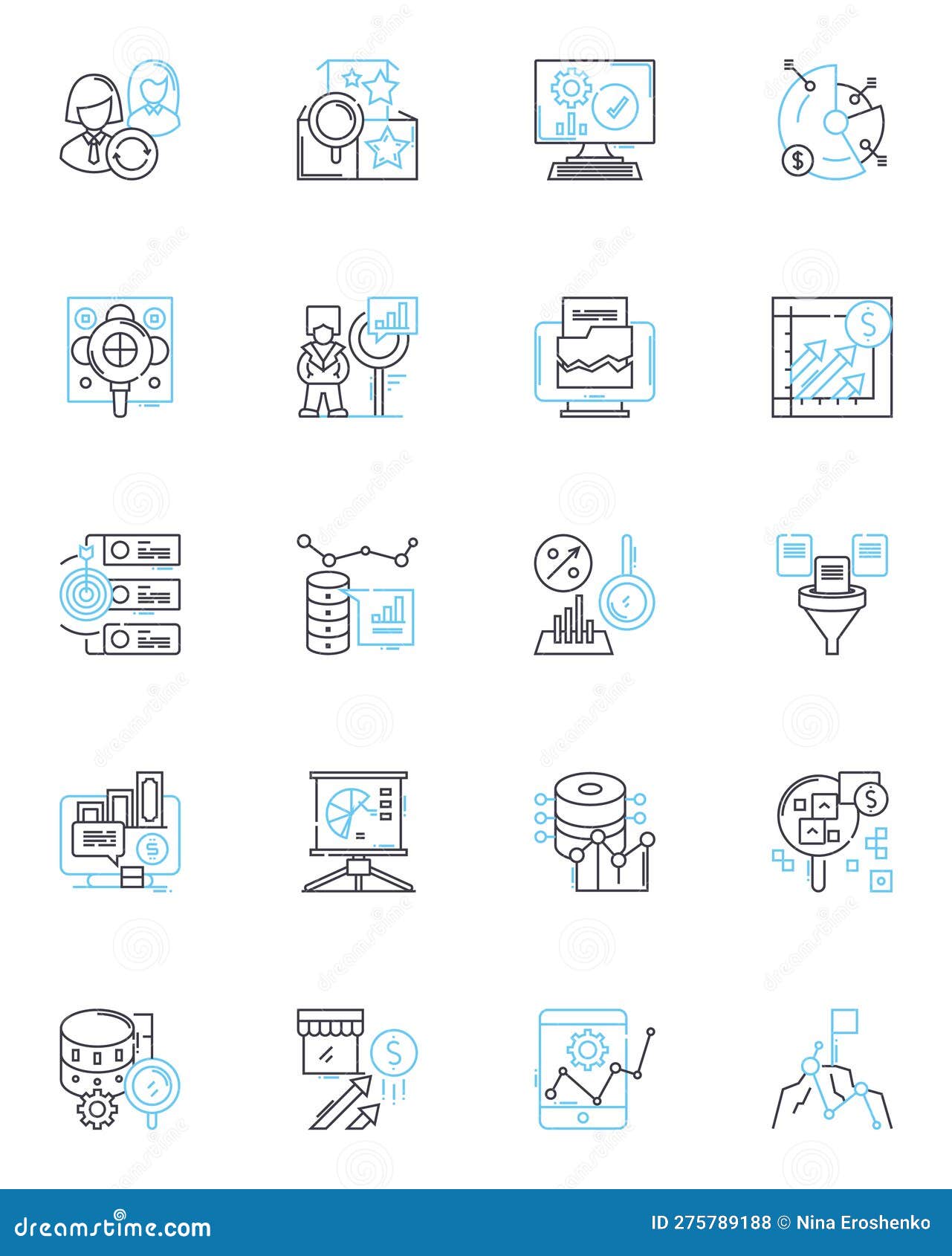 Sales Forecasting Line Icons Collection. Projections, Analytics ... Sales Forecasting Line Icons Collection. Projections, Analytics ...