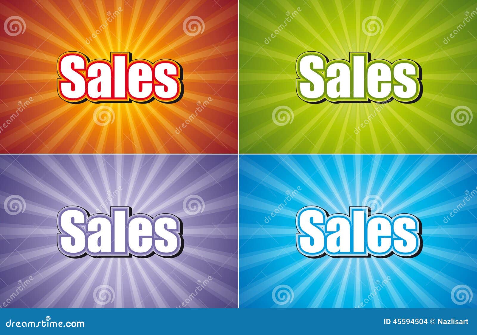 Sales Four Colors stock vector. Illustration of poster - 45594504
