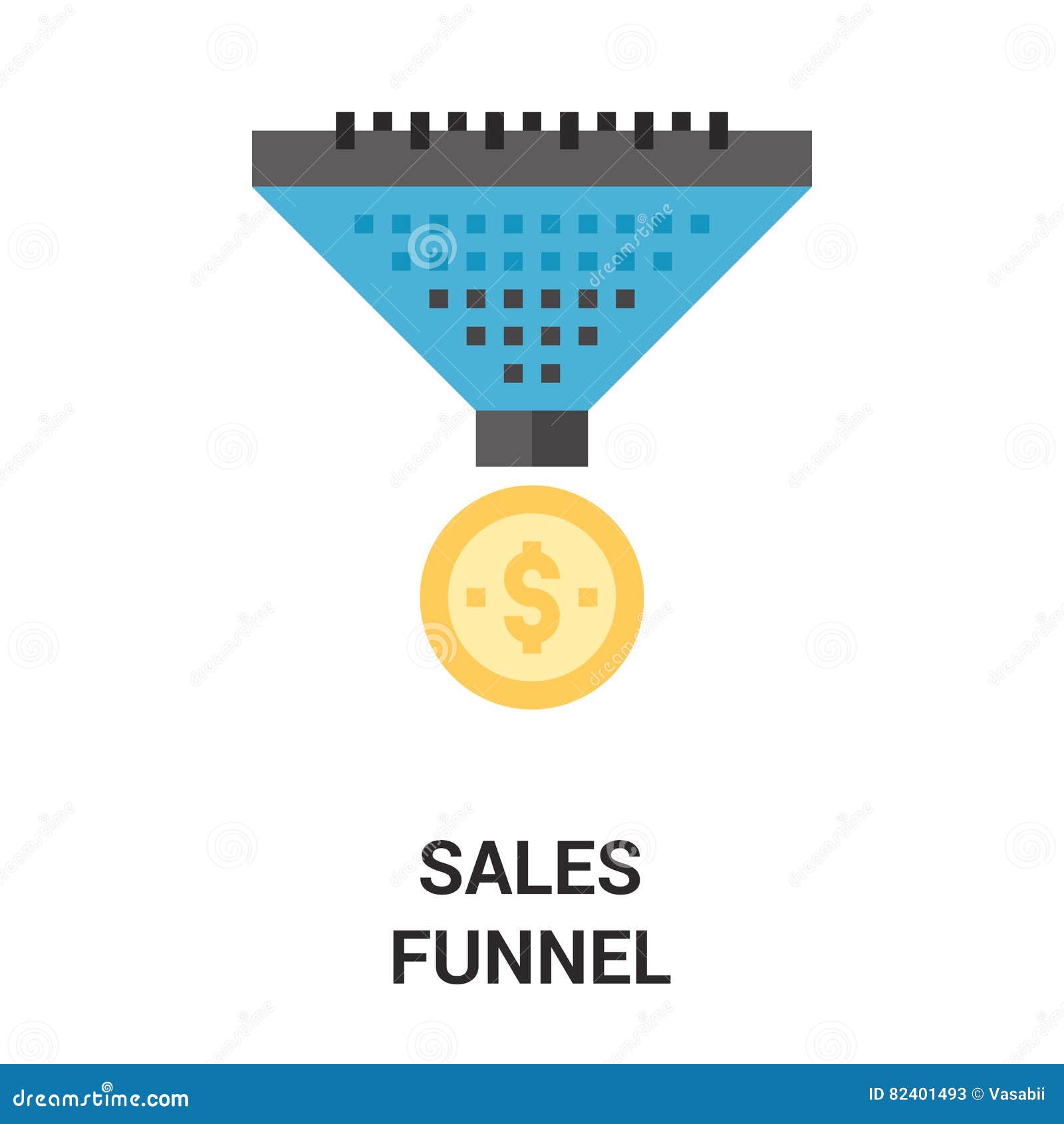 Sales funnel icon concept stock vector. Illustration of communication ...
