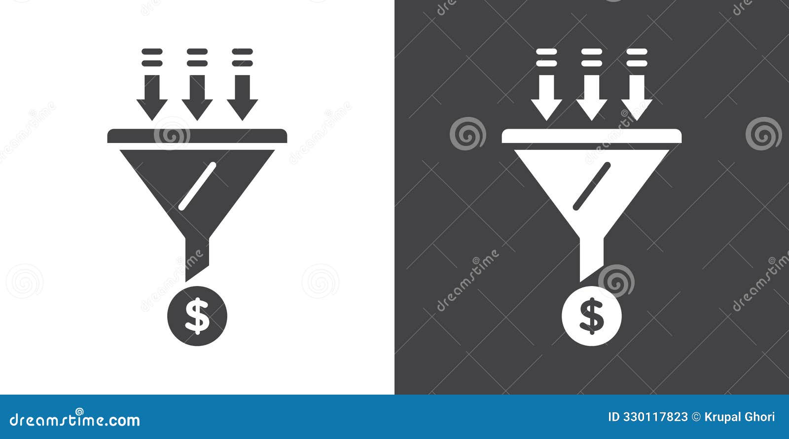 Sales Funnel Icon Thin Line Illustration Set Stock Illustration ...