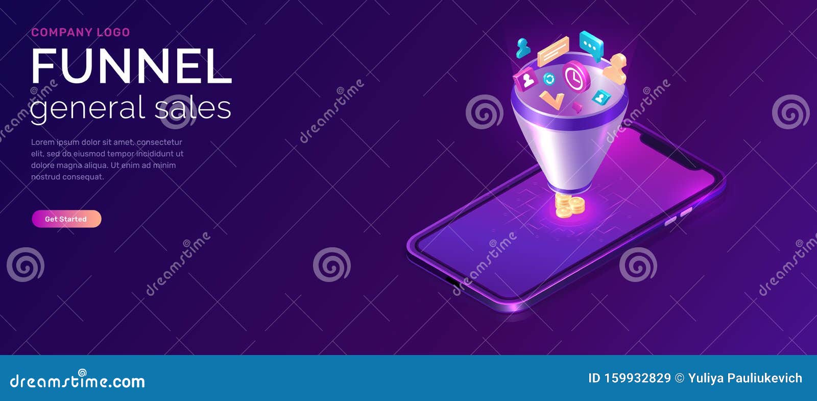 Sales Funnel, Isometric Concept Illustration Stock Vector ...