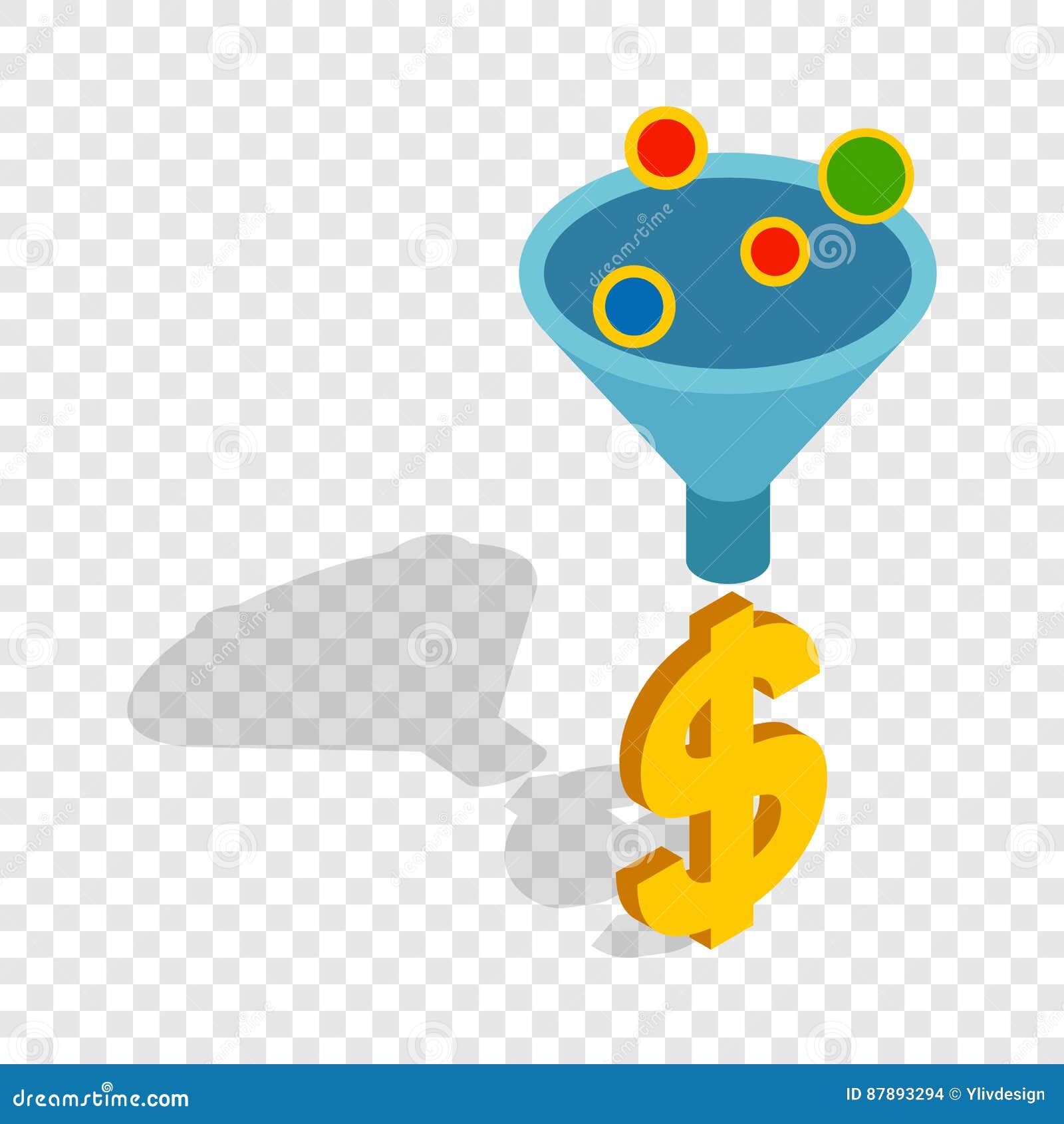 Sales Funnel Isometric Icon Stock Vector - Illustration of color ...